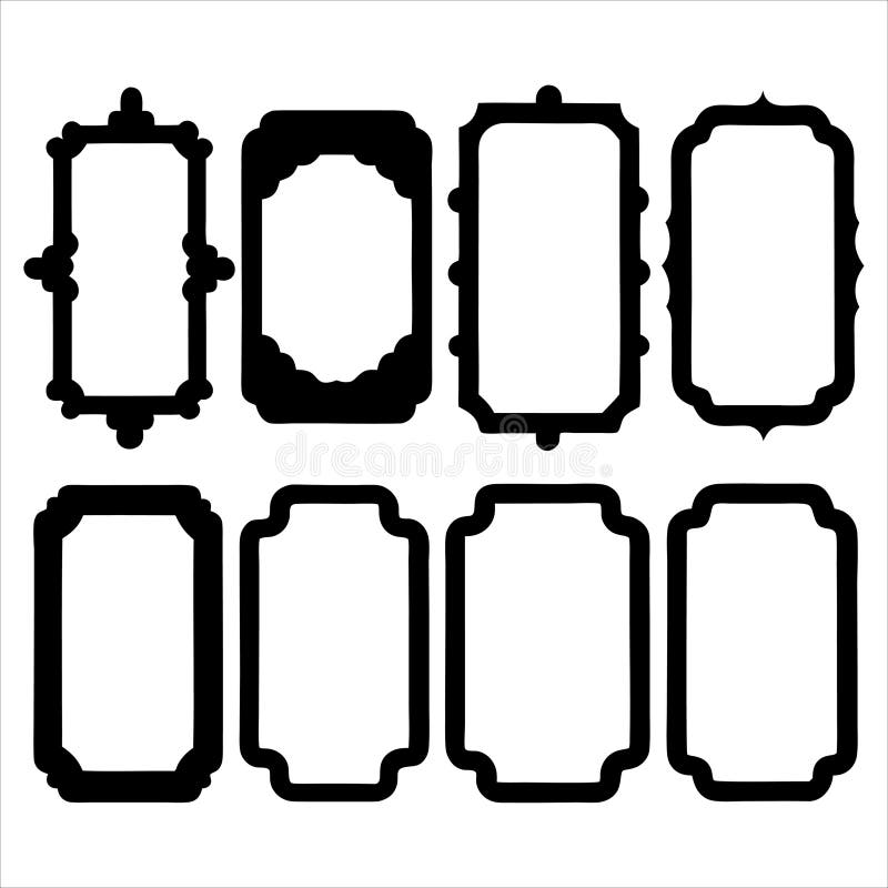 Vintage Rectangular Frame with Crown Logo on Top Stock Vector ...