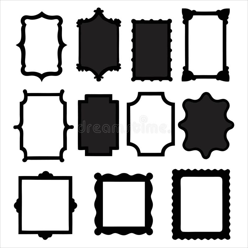 Vintage Rectangular Frame Vector Set – Elegant Ornamental Border ...