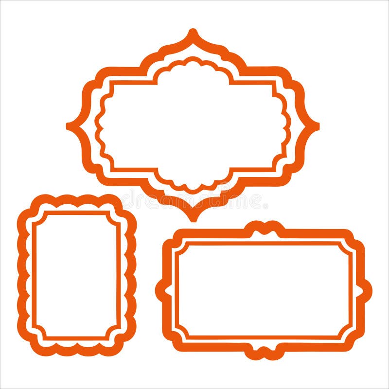Vintage Rectangular Frame Vector Set – Elegant Ornamental Border ...