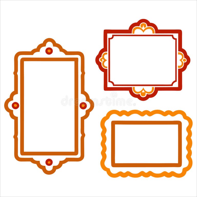 Vintage Rectangular Frame Vector Set – Elegant Ornamental Border ...