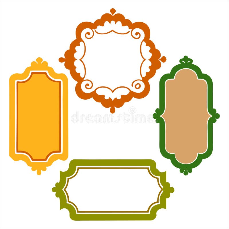 Vintage Rectangular Frame Vector Set – Elegant Ornamental Border ...