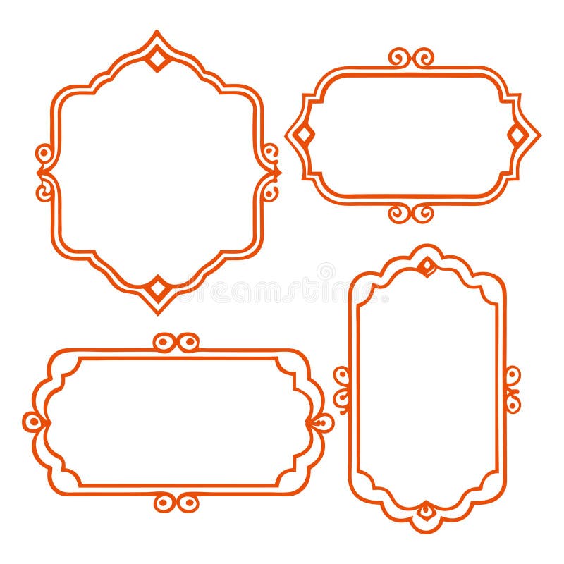 Vintage Rectangular Frame Vector Set – Elegant Ornamental Border ...