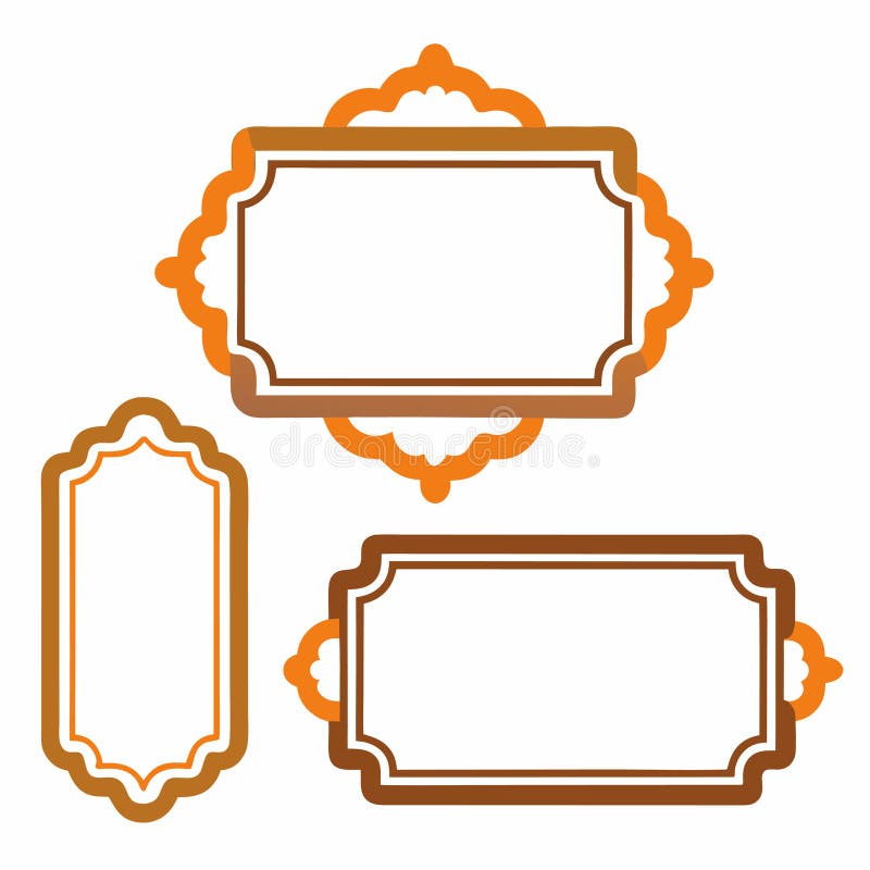 Vintage Rectangular Frame Vector Set – Elegant Ornamental Border ...