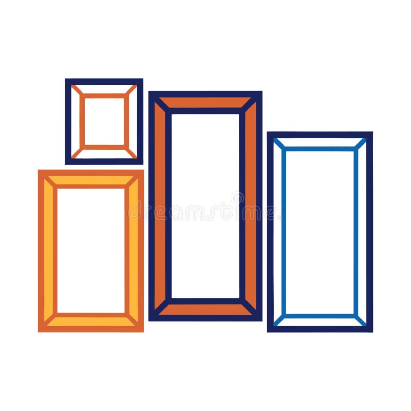 Vintage Rectangular Frame Vector Set – Elegant Ornamental Border Collection Stock Vector ...