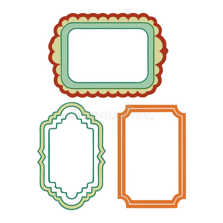 Vintage Rectangular Frame Vector Set – Elegant Ornamental Border ...