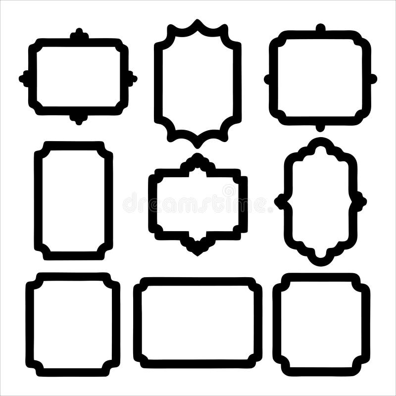 Vintage Rectangular Frame Vector Set – Elegant Ornamental Border ...