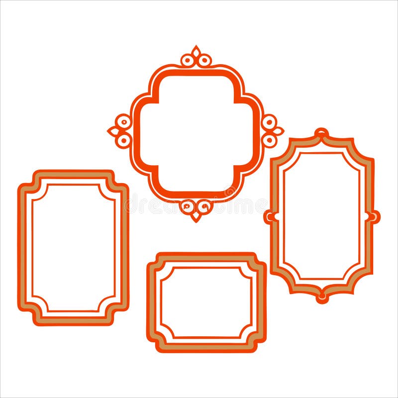 Vintage Rectangular Frame Vector Set – Elegant Ornamental Border ...