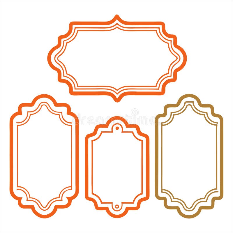 Vintage Rectangular Frame Vector Set – Elegant Ornamental Border ...