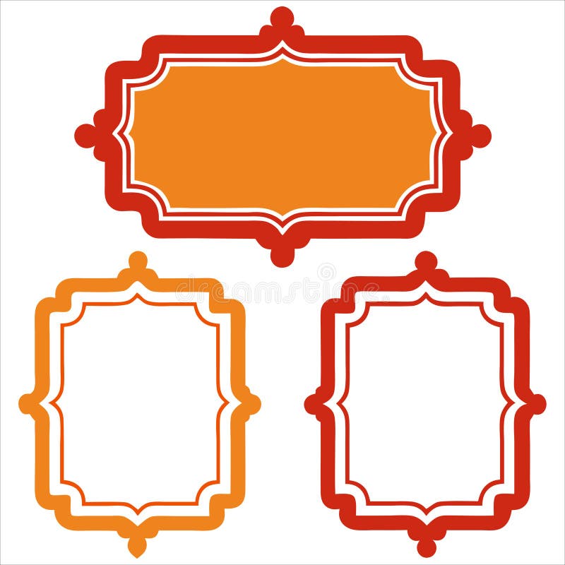 Vintage Rectangular Frame Vector Set – Elegant Ornamental Border ...
