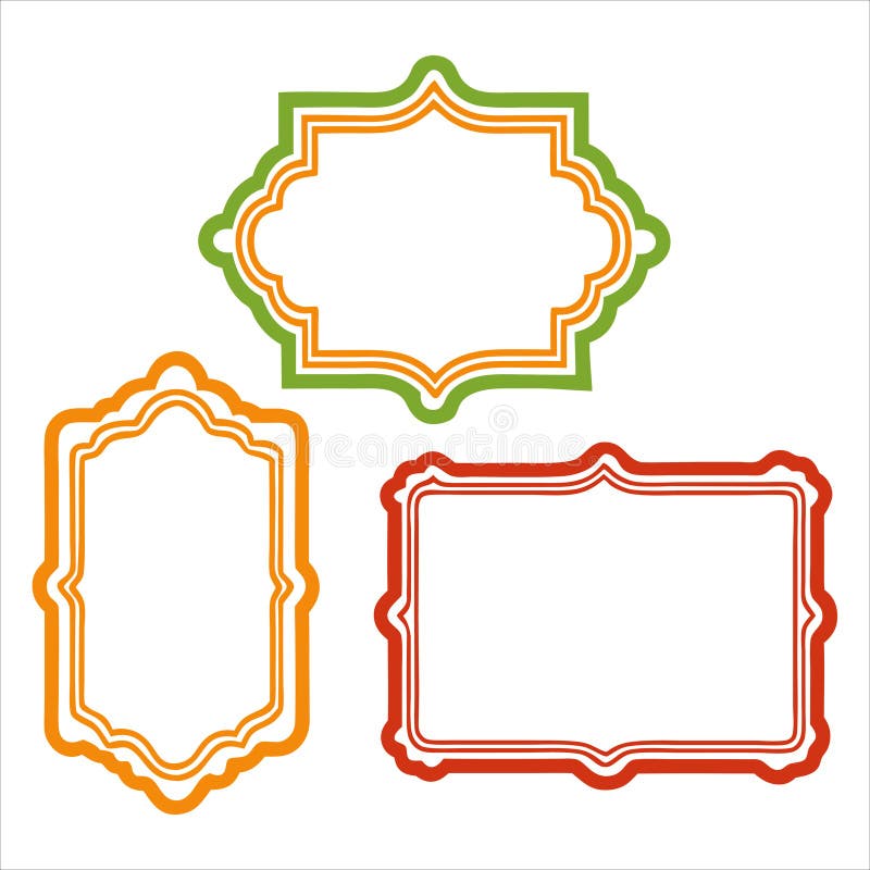 Vintage Rectangular Frame Vector Set – Elegant Ornamental Border ...