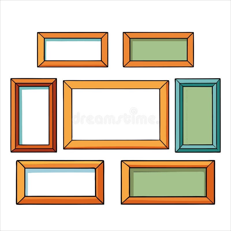 Vintage Rectangular Frame Vector Set – Elegant Ornamental Border Collection Stock Vector ...