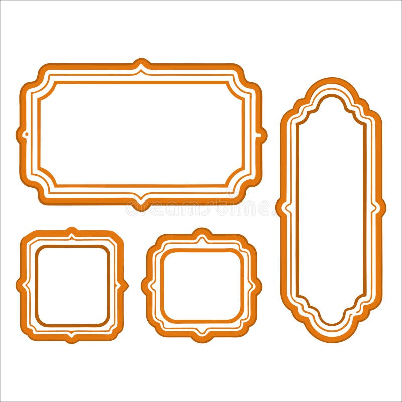 Vintage Rectangular Frame Vector Set – Elegant Ornamental Border ...