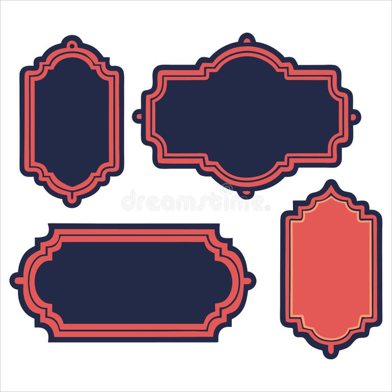 Vintage Rectangular Frame Vector Set – Elegant Ornamental Border ...