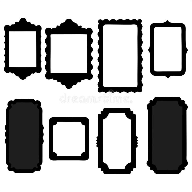 Vintage Rectangular Frame Vector Set – Elegant Ornamental Border ...