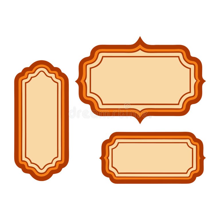 Vintage Rectangular Frame Vector Set – Elegant Ornamental Border ...