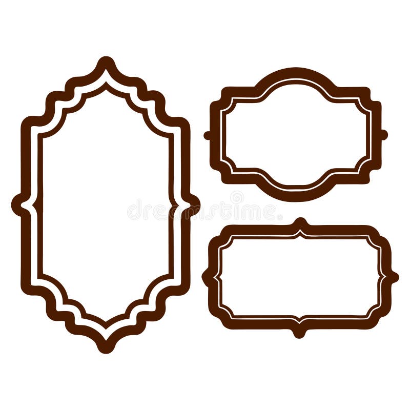 Vintage Rectangular Frame Vector Set – Elegant Ornamental Border ...