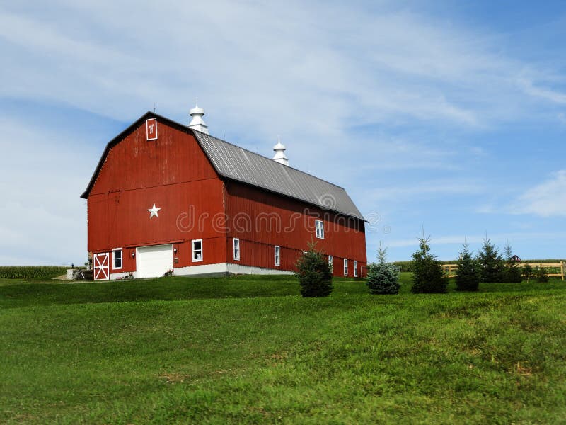 Vintage Red Barn in NYS Countryside Stock Photo - Image of yellow ...