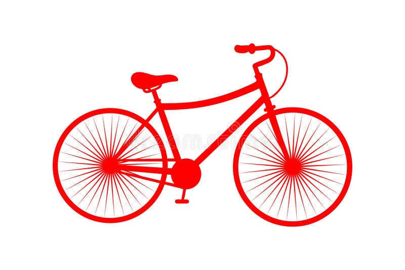 Vintage Red Bicycle, Vector Flat Illustration Design Stock Vector ...