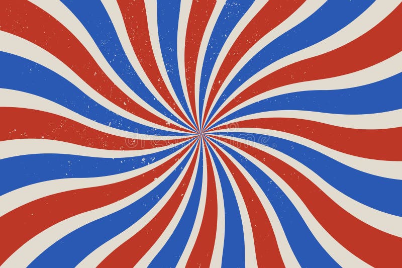 Vintage Red Blue American US Grunge Retro Rays Background Stock Vector ...
