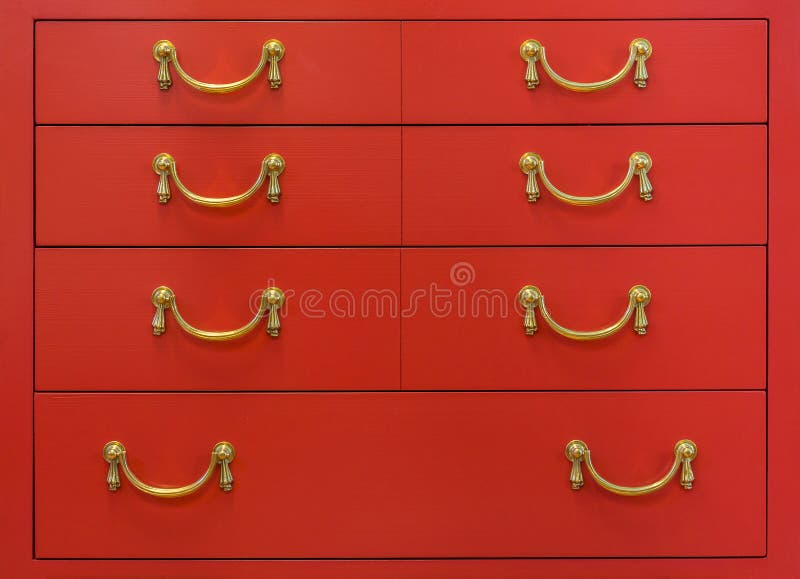 Vintage Red Chest of Drawers Stock Image - Image of interior, wardrobe ...