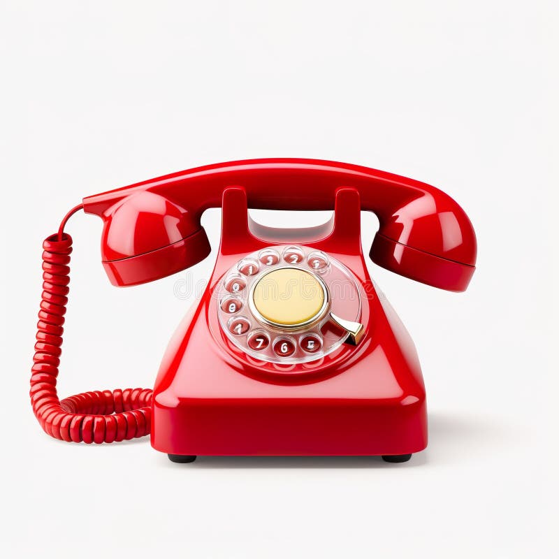 Vintage Red Christmas Phone Isolated White Stock Image - Image of ...