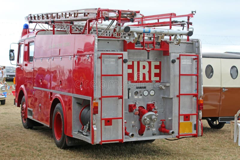Vintage red Fire Engine stock photo. Image of rescue - 209102626