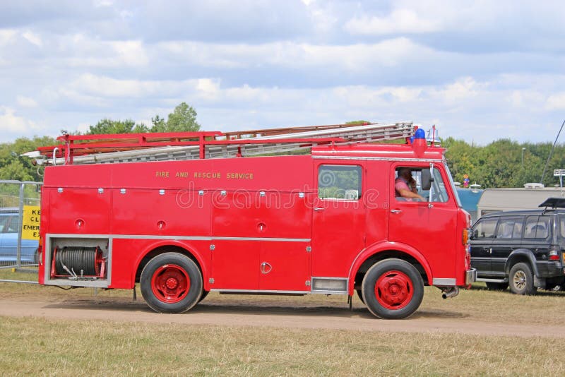 Vintage red Fire Engine editorial photography. Image of emergency ...