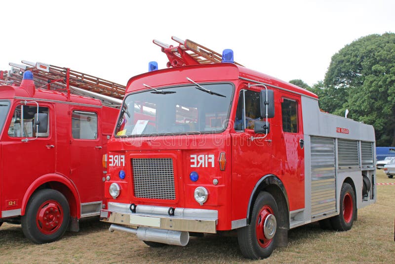 Vintage red Fire Engines stock image. Image of firetruck - 202552909