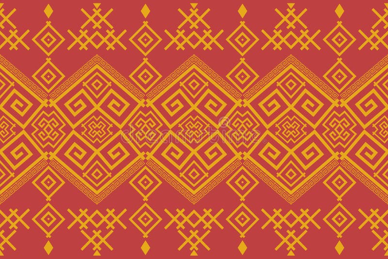 Vintage Red Geometric Aztec Fabric Pattern Stock Vector - Illustration ...