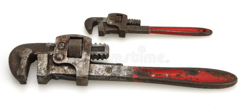 Vintage Red Handle Pipe Wrench Stock Image - Image of construction, small: 4619801