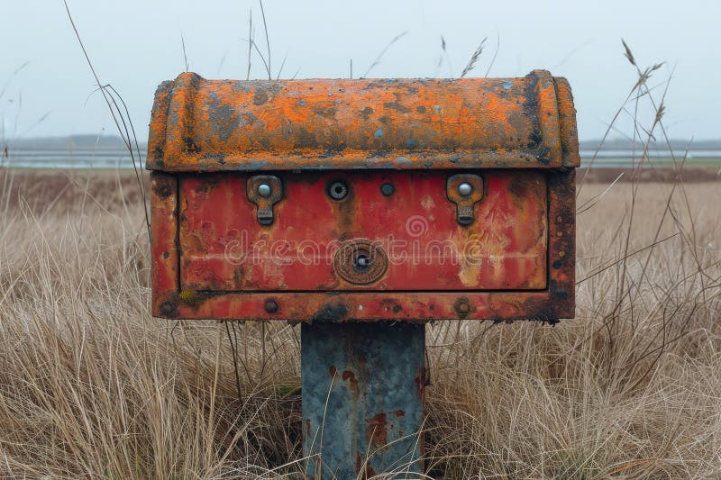Vintage Red Mailbox. the Concept of Mail Delivery Stock Photo - Image ...