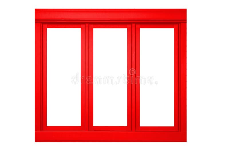 Red Metal Window Frame Isolaed on a White Background Stock Image ...