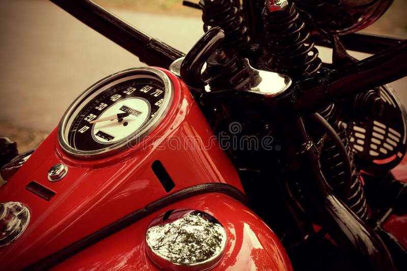 Vintage Red Motorcycle stock photo. Image of transport - 99257320