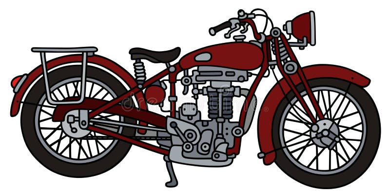 Vintage red motorcycle stock vector. Illustration of motorbike - 79543503