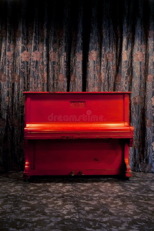 Vintage red piano stock image. Image of jazz, instrument - 20613315