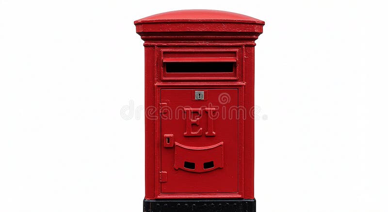 Old Red Post Box Isolated on White Stock Illustration - Illustration of ...