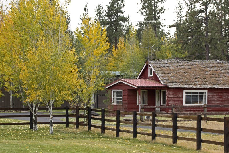 Ranch House in the Fall stock photo. Image of life, landscaping - 8057844