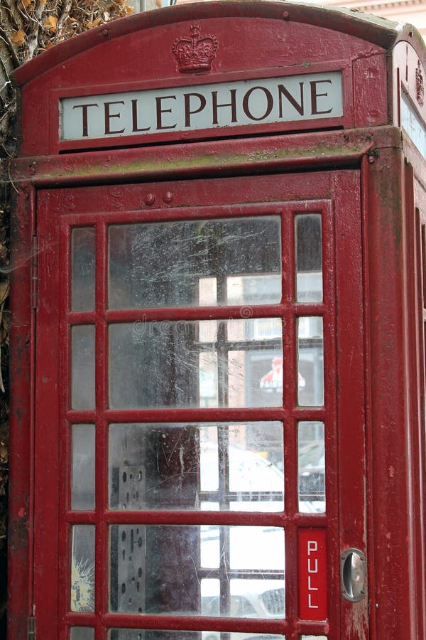 Vintage Red Telephone Booth Stock Photo - Image of enclosure, telephone ...