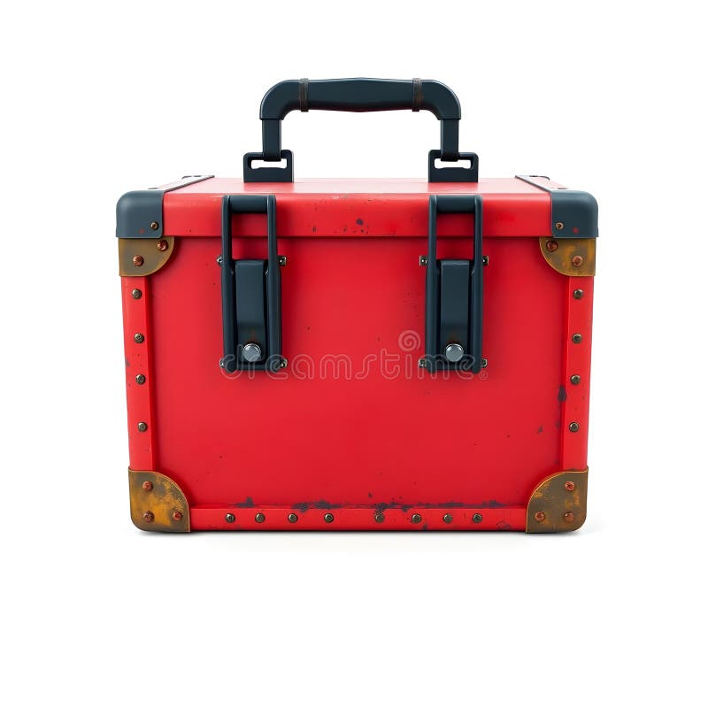 Vintage Red Toolbox Isolated on White Background a Storage Solution ...
