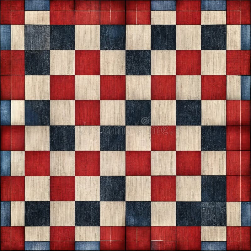 Vintage Red, White, and Blue Checkered Pattern with Rustic Texture ...