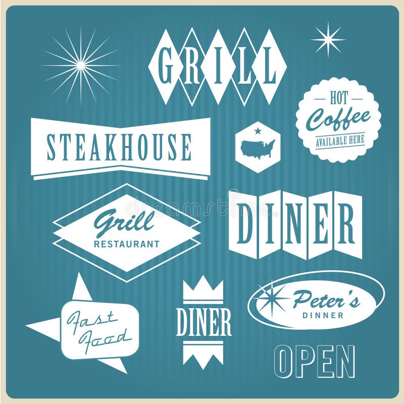 Vintage Restaurant Logo, Badges and Labels Stock Photo - Image of ...