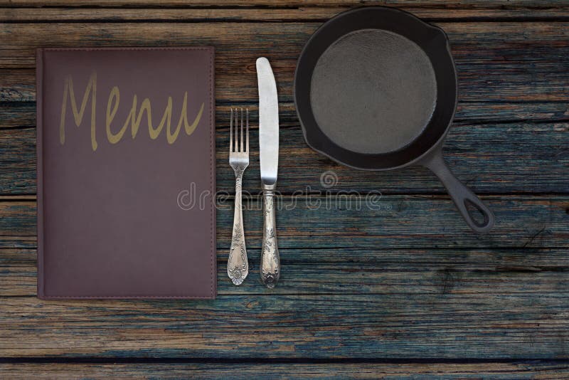 Vintage Restaurant Menu on a Rustic Wood Background Stock Image - Image ...