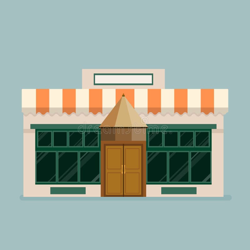 Vintage Restaurants and Shops Facade Storefront.Storefront Building ...