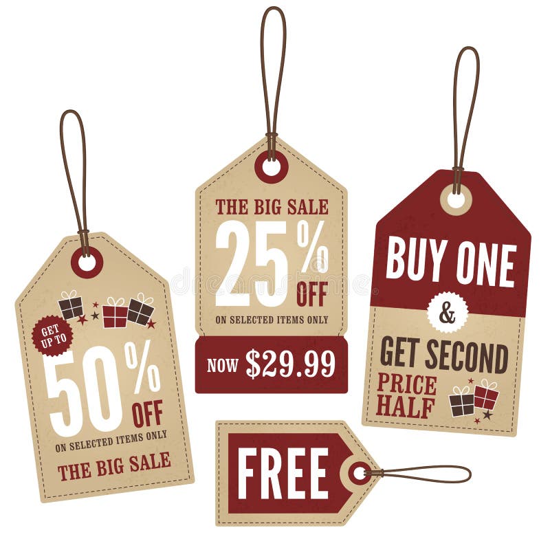 Vintage Retail Stickers stock vector. Illustration of promotional ...