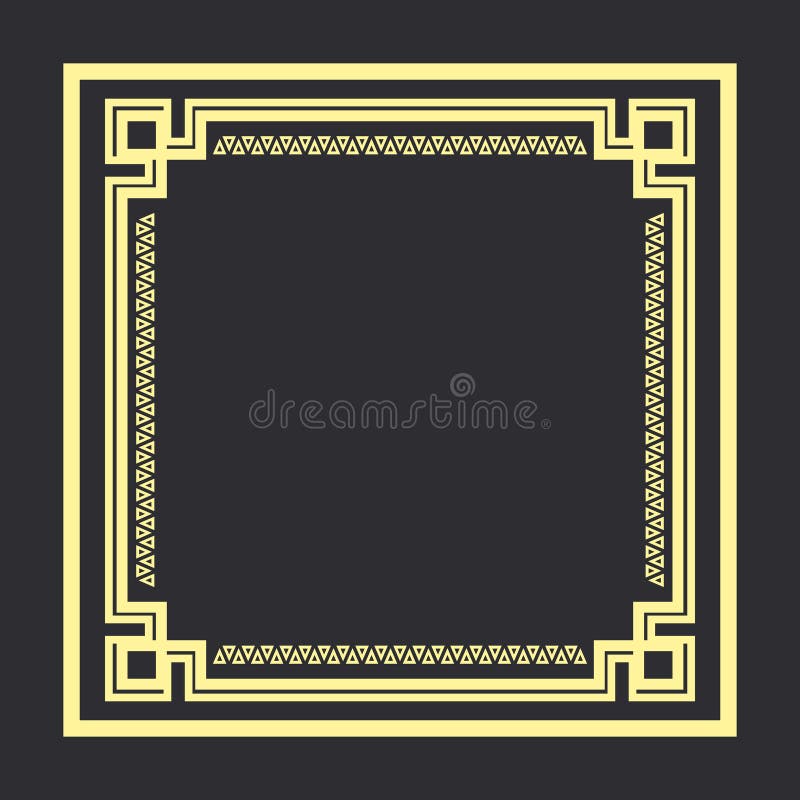 Vintage Retro Art Deco Frame. Golden Art Deco Border Design Stock ...