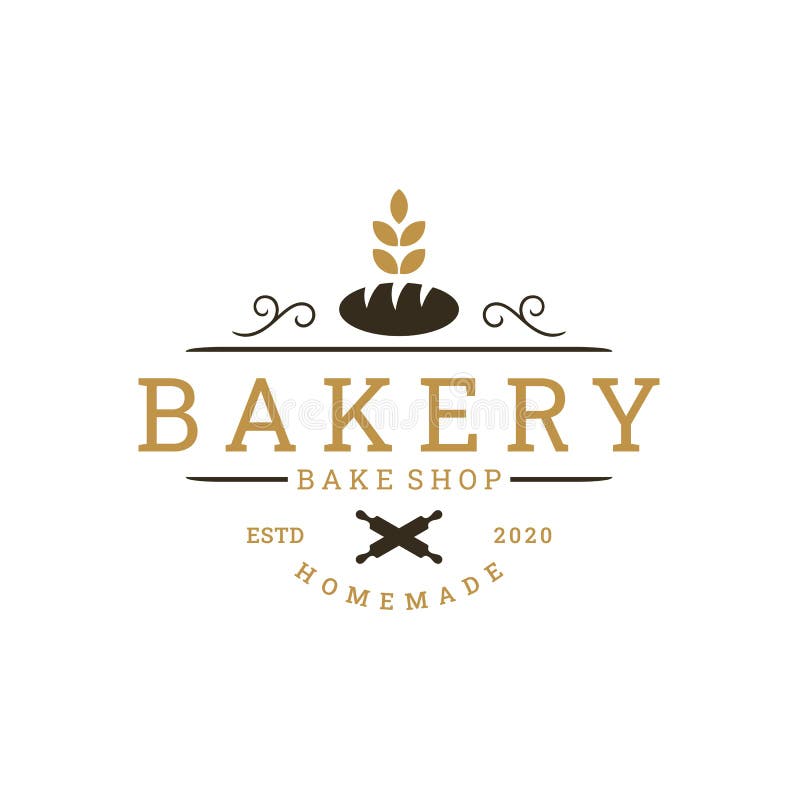 Vintage Retro Bakery, Bake Shop Sticker Label Logo Design Stock Vector ...