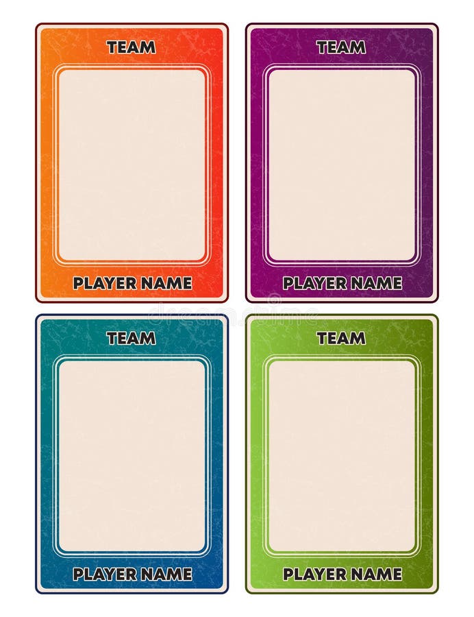 Vintage Player Cards Frame Template Set with Dot Texture Stock Vector ...