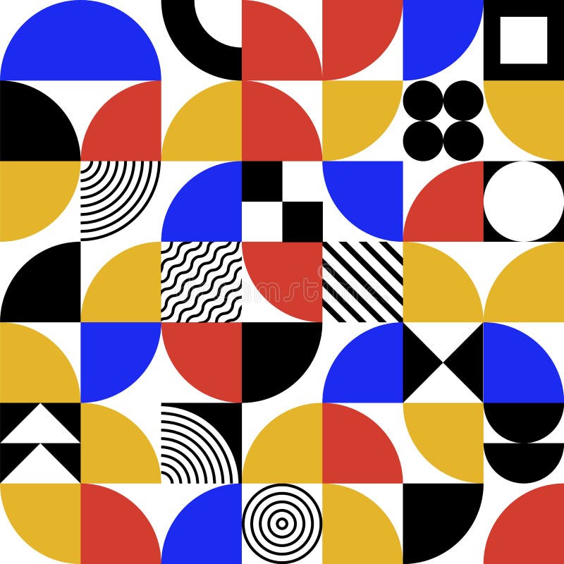 Vintage Retro Bauhaus Design. Abstract Seamless Pattern Stock Vector ...