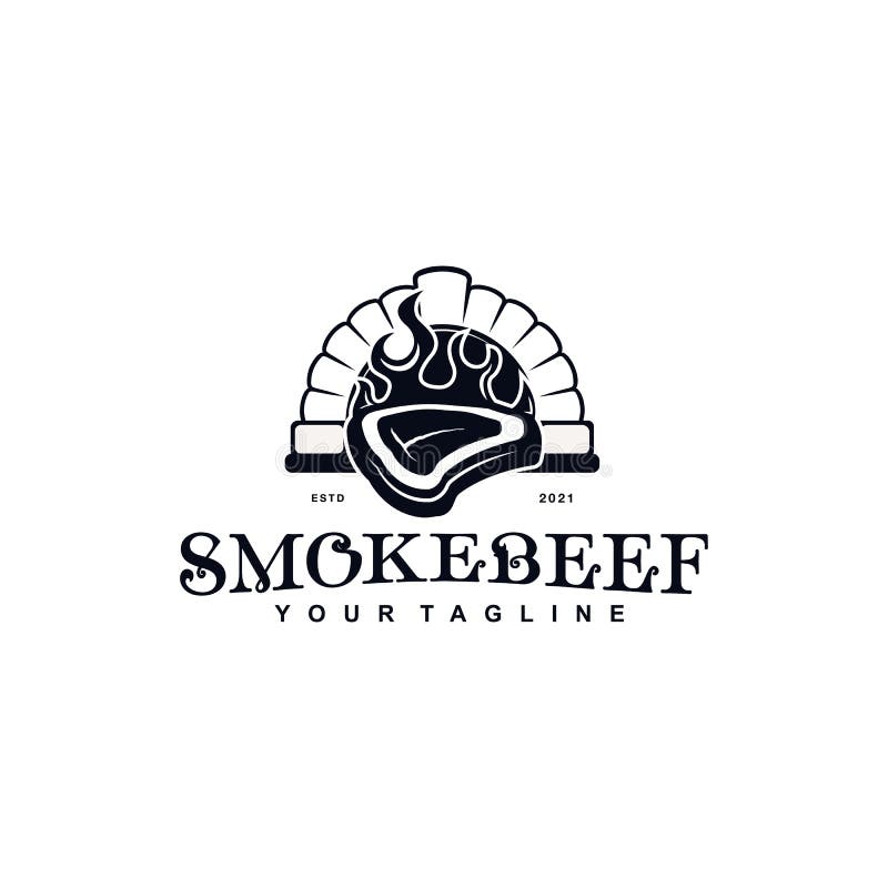 Vintage Retro Beef Grill, Smoke Beef Logo Vector Design Template ...