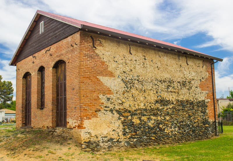 Vintage Retro Brick Building Weathered by Time Stock Photo - Image of ...